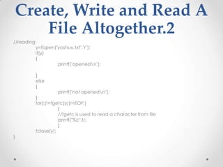File handling in c language | PPTX