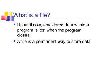 File handling | PPT