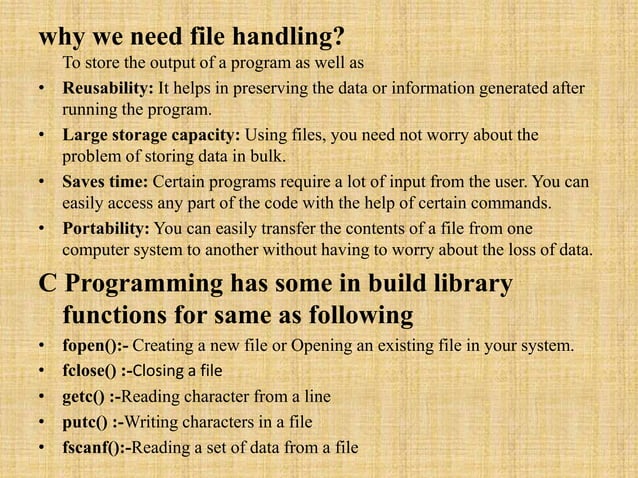 File handling With Solve Programs | PPT