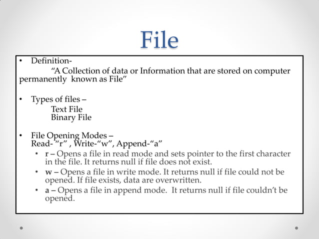 File Handling In C Programming Ppt