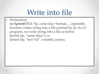 File Handling in C Programming | PPT