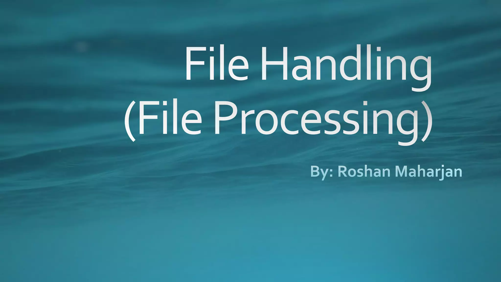 File handling | PDF | Programming Languages | Computing