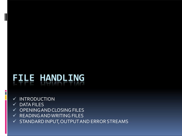 FILE HANDLING in python to understand basic operations. | PPTX ...
