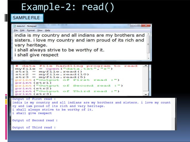 FILE HANDLING in python to understand basic operations. | PPTX ...