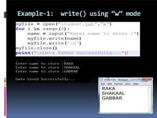 FILE HANDLING in python to understand basic operations. | PPTX ...