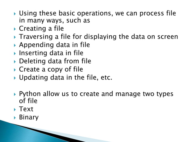 File Handling In Python Using Exception Statement Pptx