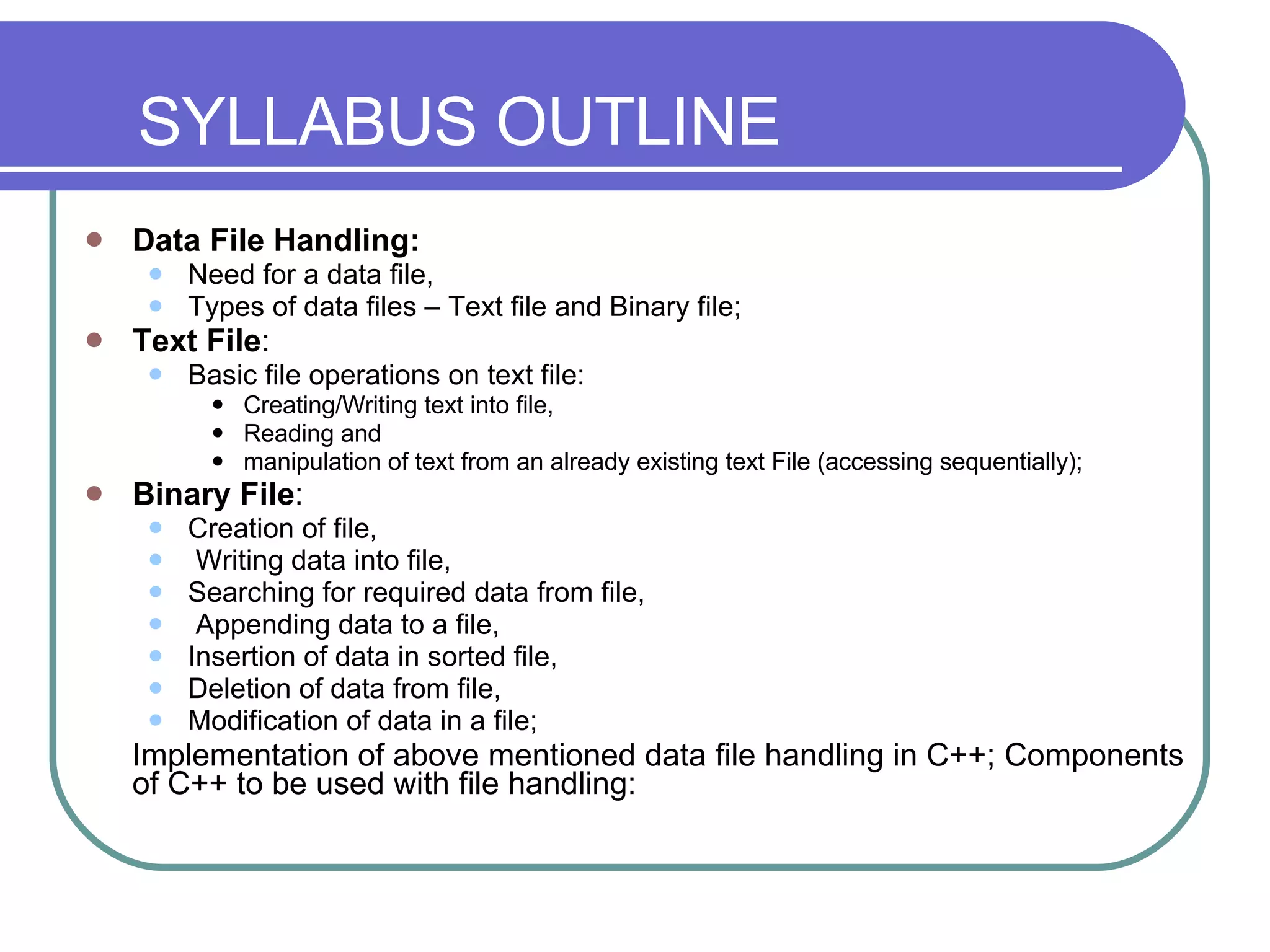 File Handling In C++ | PPT