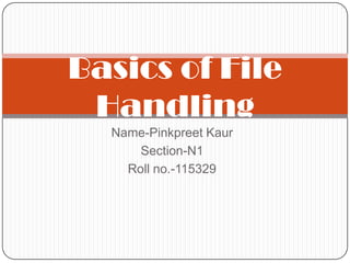 basics of file handling | PPT