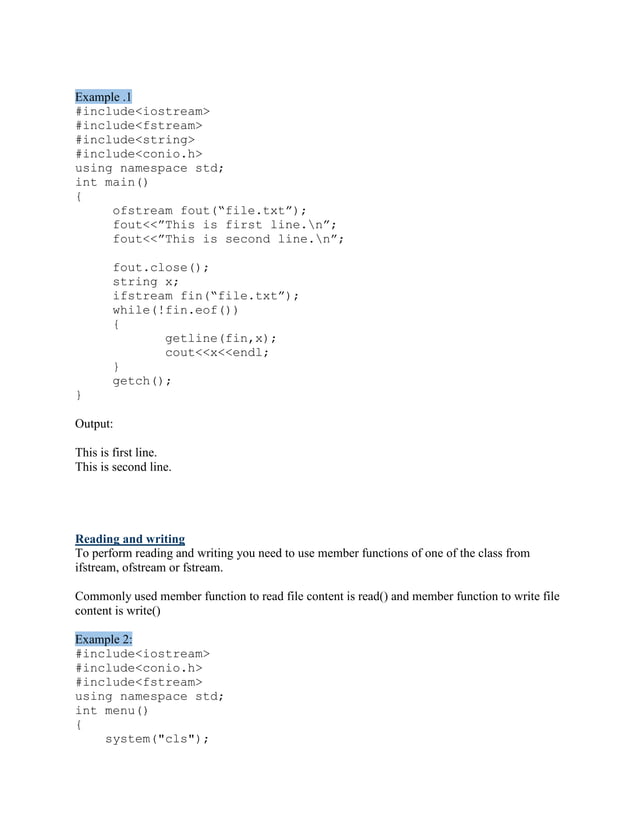 File handling in c++ | PDF