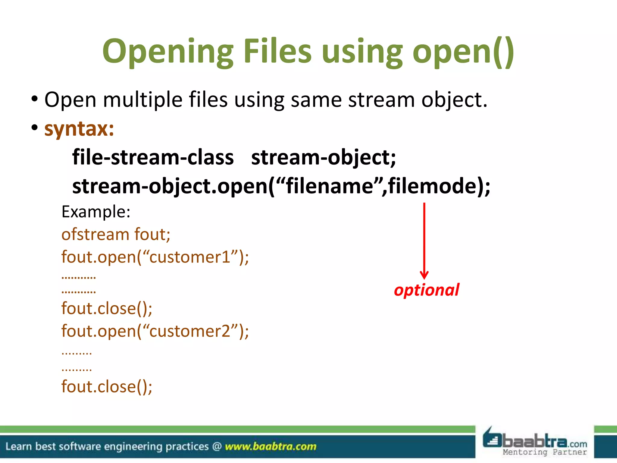 File handling in c++ | PPTX