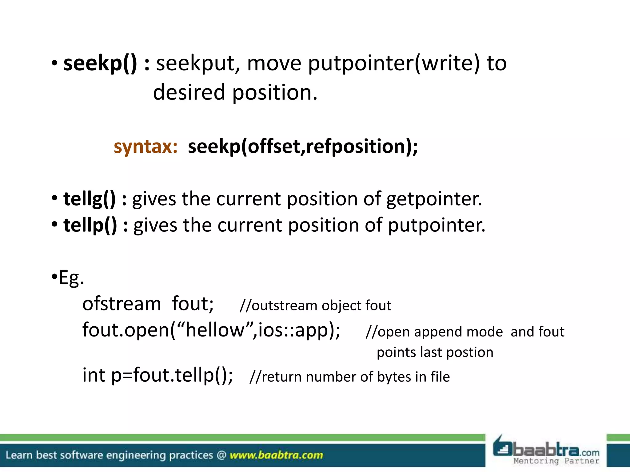 File handling in c++ | PPTX