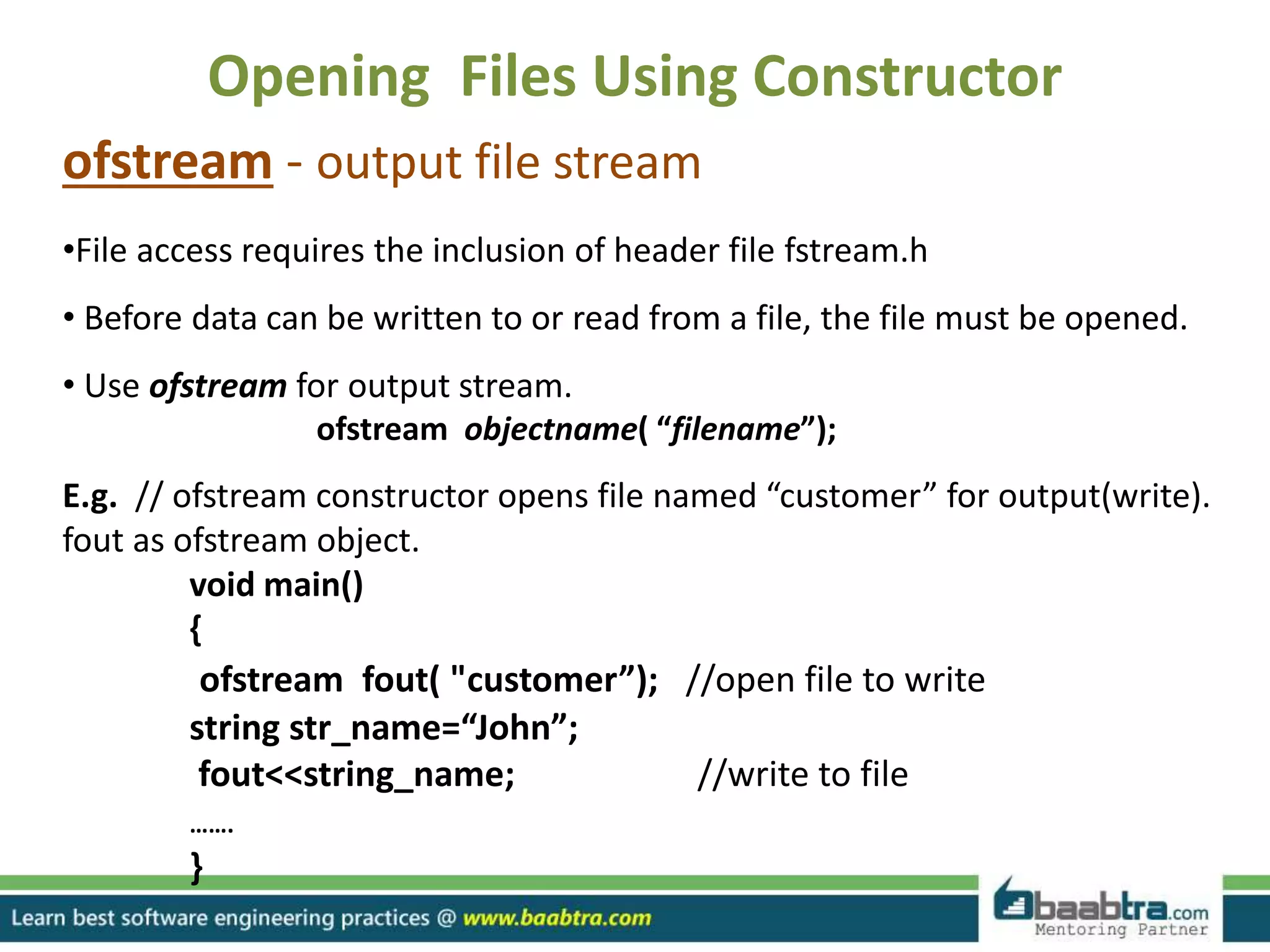 File handling in c++ | PPTX