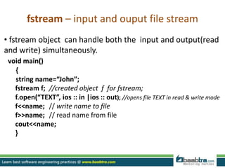 File handling in c++ | PPTX