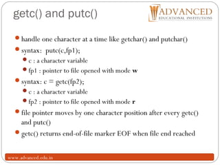 File handling in 'C' | PPT