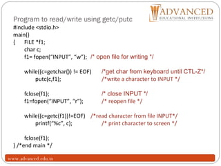 File handling in 'C' | PPT