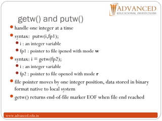 File handling in 'C' | PPT
