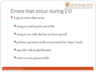 File handling in 'C' | PPT