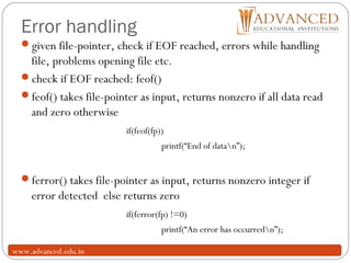 File handling in 'C' | PPT