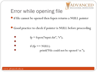 File handling in 'C' | PPT