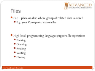 File handling in 'C' | PPT