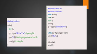 File Handling in C | PPTX | Operating Systems | Computer Software and Applications