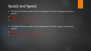 File Handling in C | PPTX | Operating Systems | Computer Software and ...