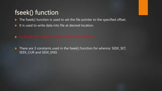 File Handling in C | PPTX | Operating Systems | Computer Software and Applications