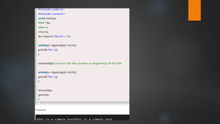 File Handling in C | PPTX | Operating Systems | Computer Software and ...