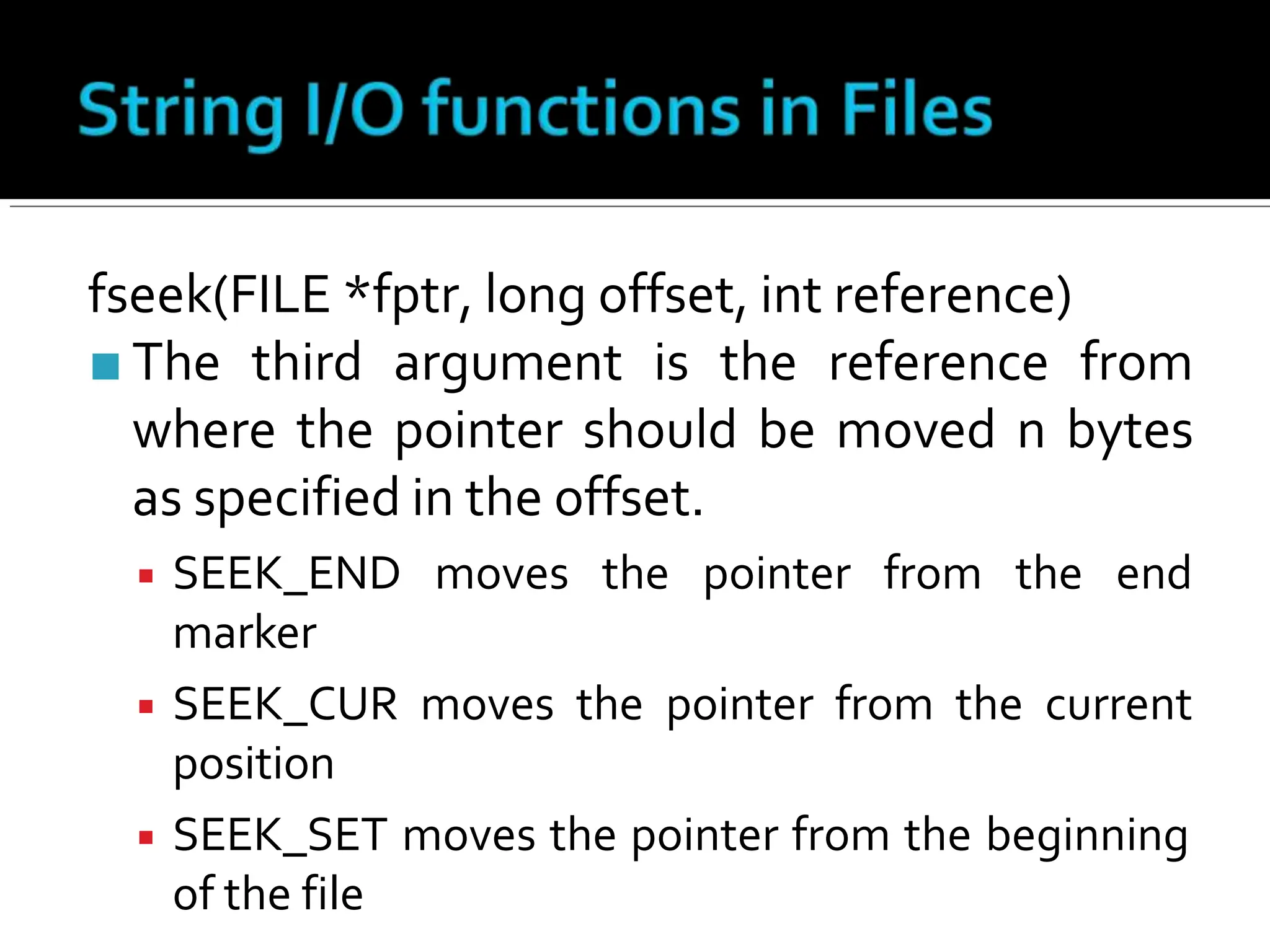 Presentation of file handling in C language | PPTX