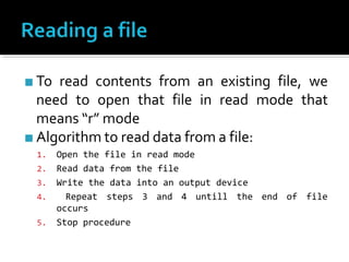 Presentation of file handling in C language | PPTX