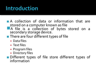Presentation of file handling in C language | PPTX