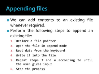 Presentation of file handling in C language | PPTX