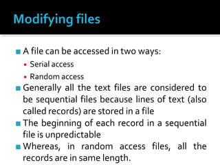 Presentation of file handling in C language | PPTX