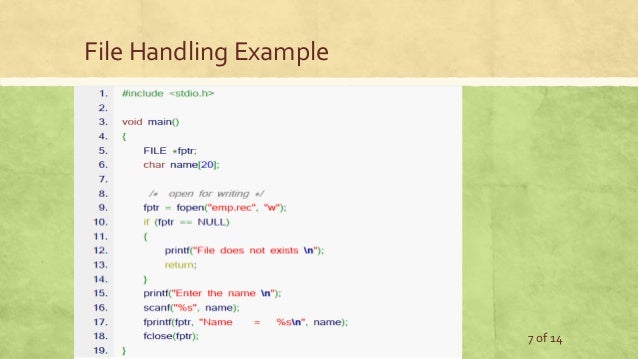 File Handling And Command Line Arguments In C