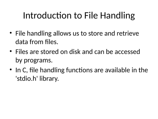 File_Handling_in_C_Programming for First Year Engineering | PPT