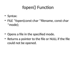 File_Handling_in_C_Programming for First Year Engineering | PPT