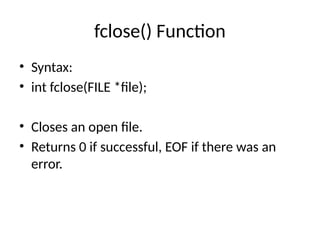 File_Handling_in_C_Programming for First Year Engineering | PPT