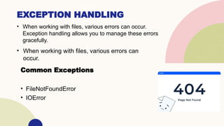 File Handling in py.pptx fjrbhkgmmulgngk | PPT