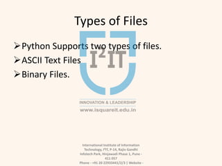 File Handling in Python | PPTX