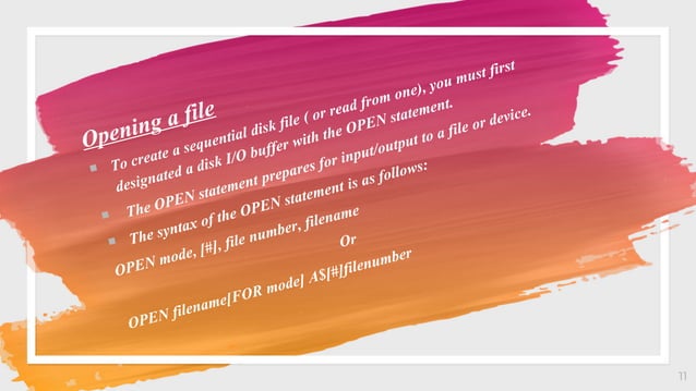 File Handling In Qbasic Ppt 2565
