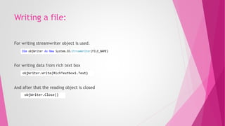 File handling in vb.net
