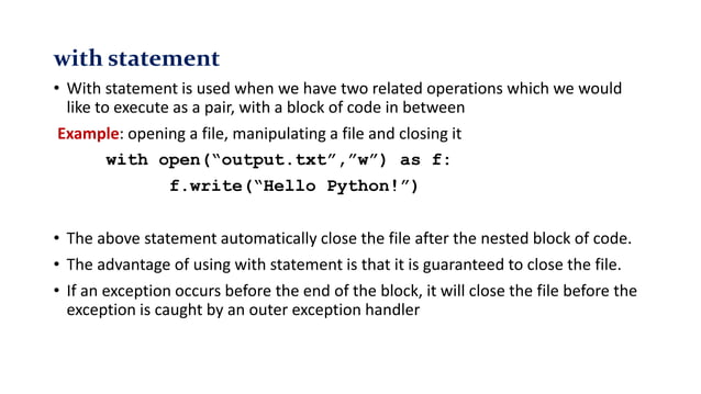 File handling in Python | PPT | Free Download