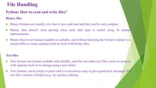 File handling & regular expressions in python programming | PDF