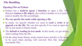 File handling & regular expressions in python programming | PPT