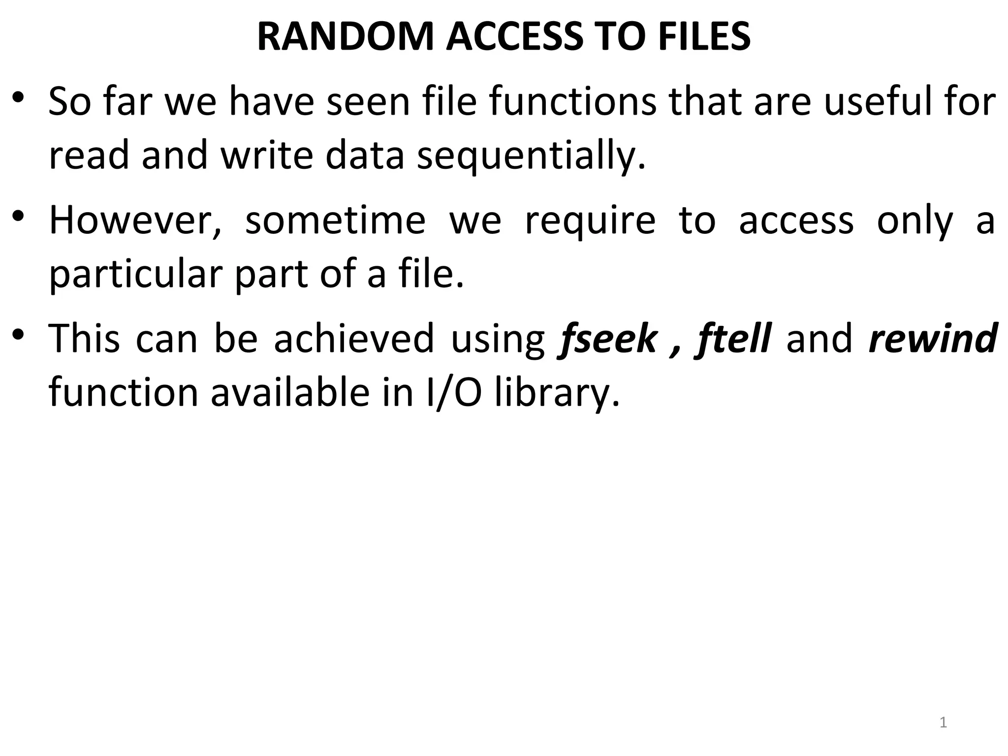 File handling(some slides only) | PPT