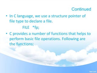 File handling in C by Faixan | PPT