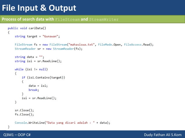 Object Oriented Programming File Input And Output Ppt