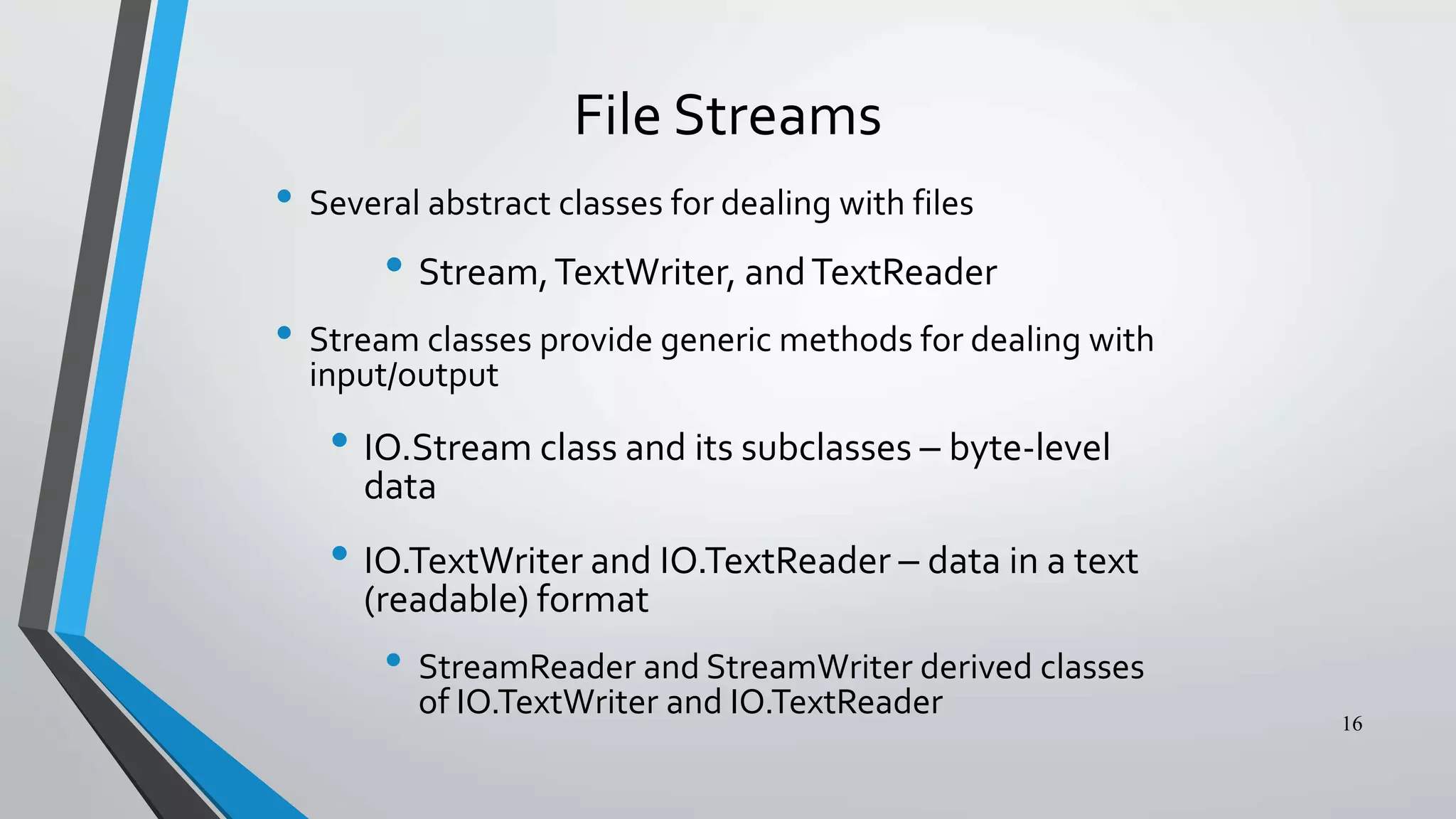 C# File IO Operations | PPTX