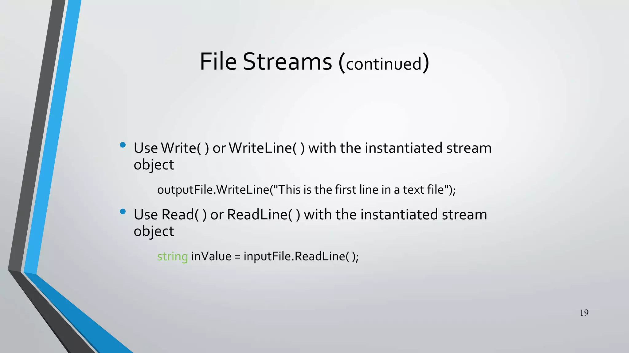 C# File IO Operations | PPTX