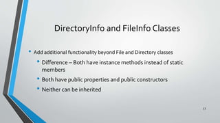 C# File IO Operations | PPTX